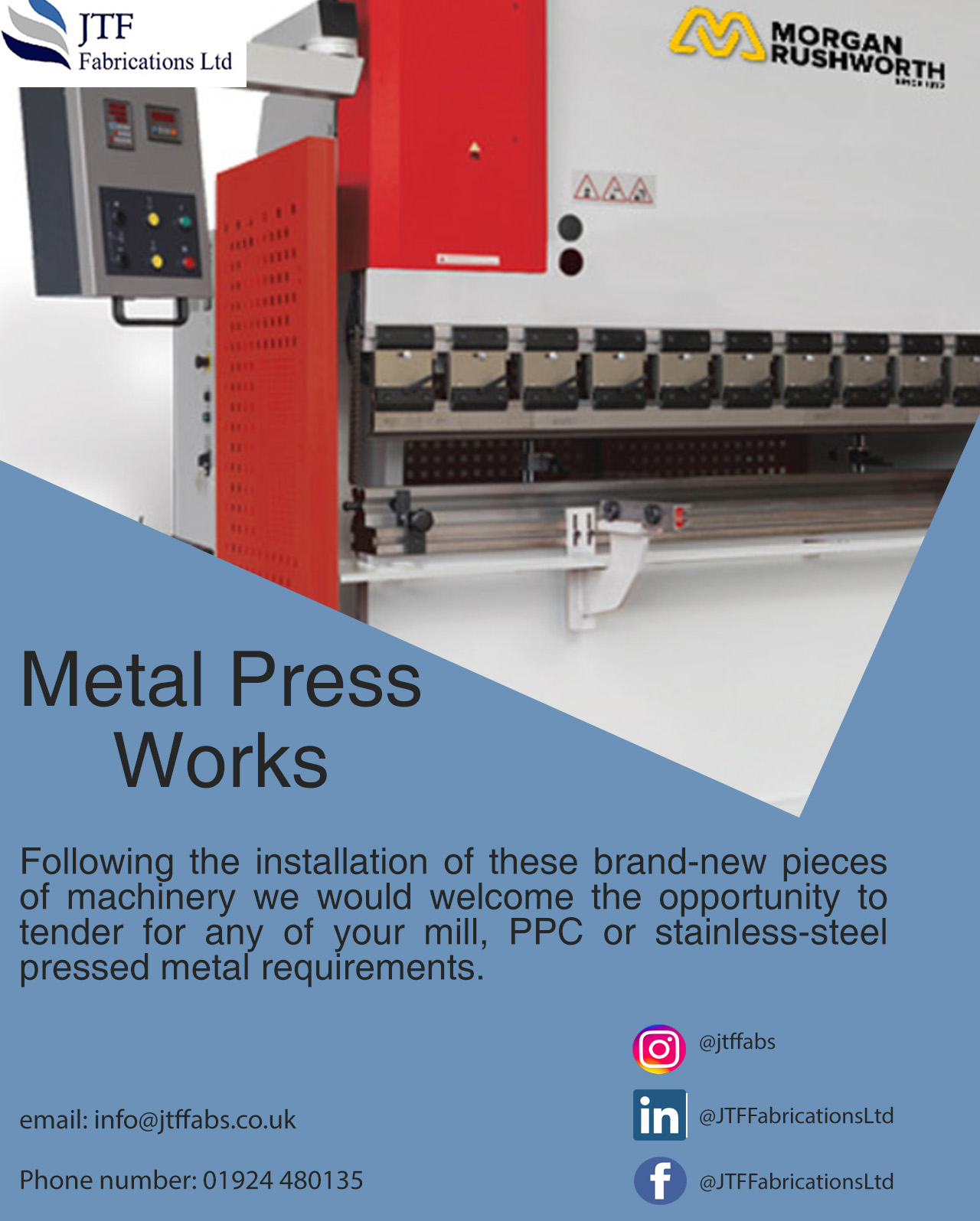 JTF Fabrications- The advantages of metal pressing